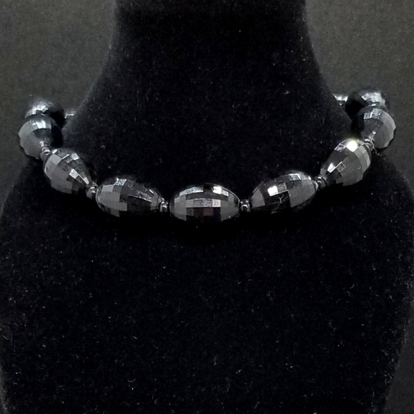 Jewelry | Vintage Faceted Jet Bead Choker Necklace | Poshmark